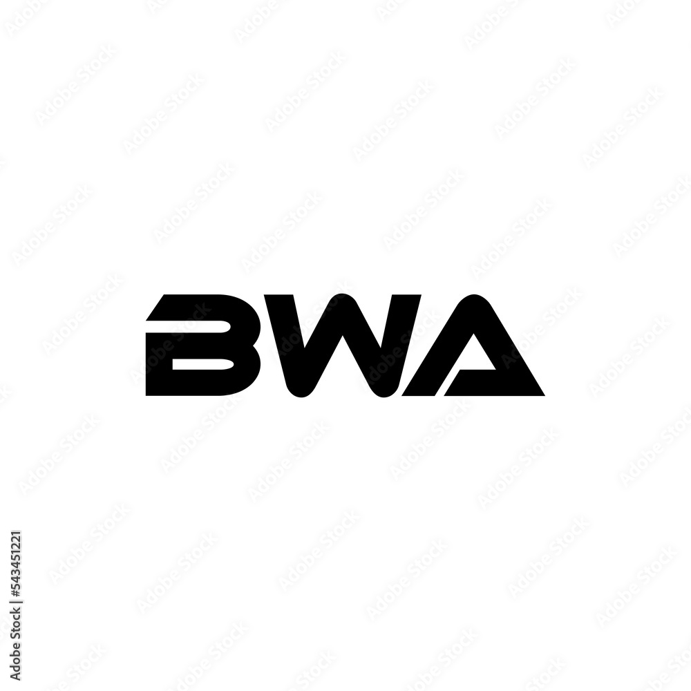 BWA letter logo design with white background in illustrator, vector ...