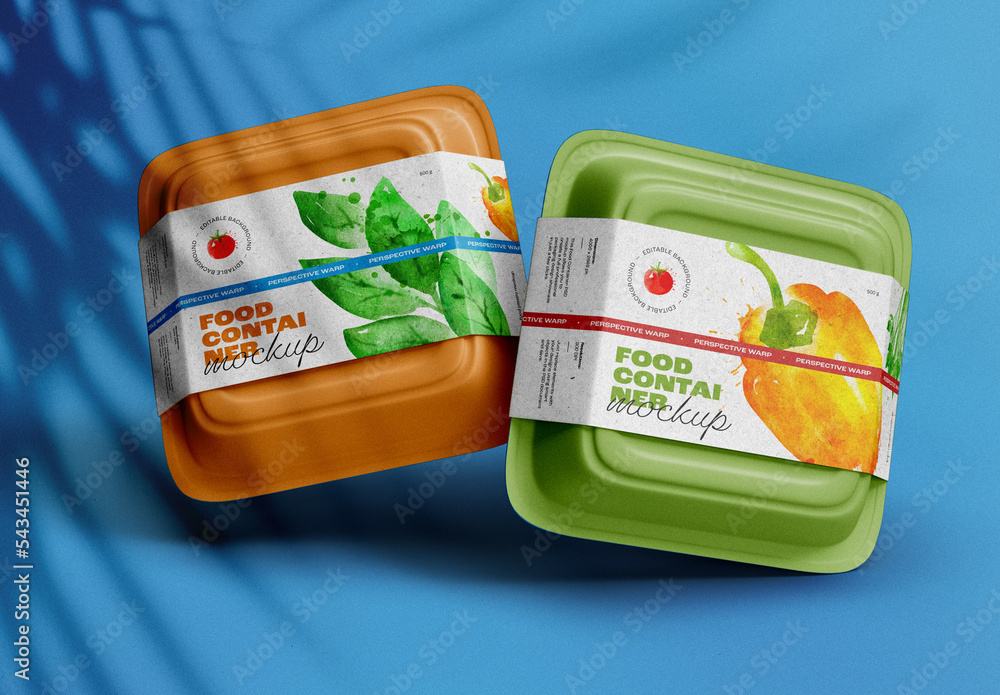 Plastic Food Container Mockup Stock Template | Adobe Stock