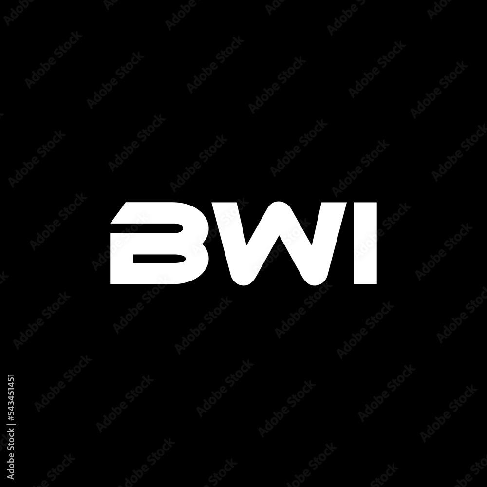 BWI letter logo design with black background in illustrator, vector ...