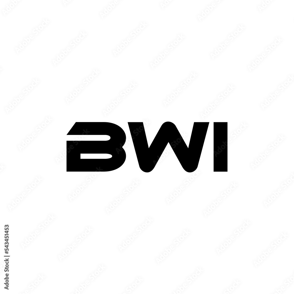 BWI letter logo design with white background in illustrator, vector ...