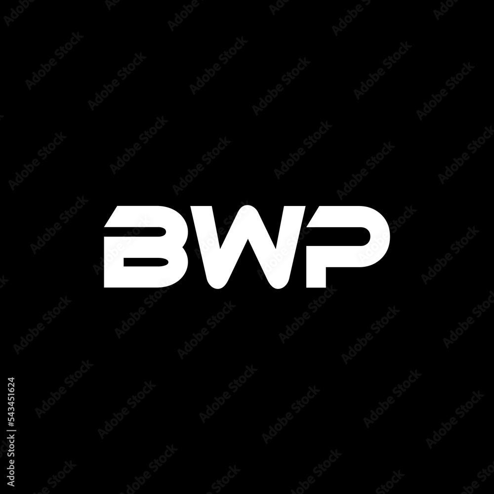 BWP letter logo design with black background in illustrator, vector ...