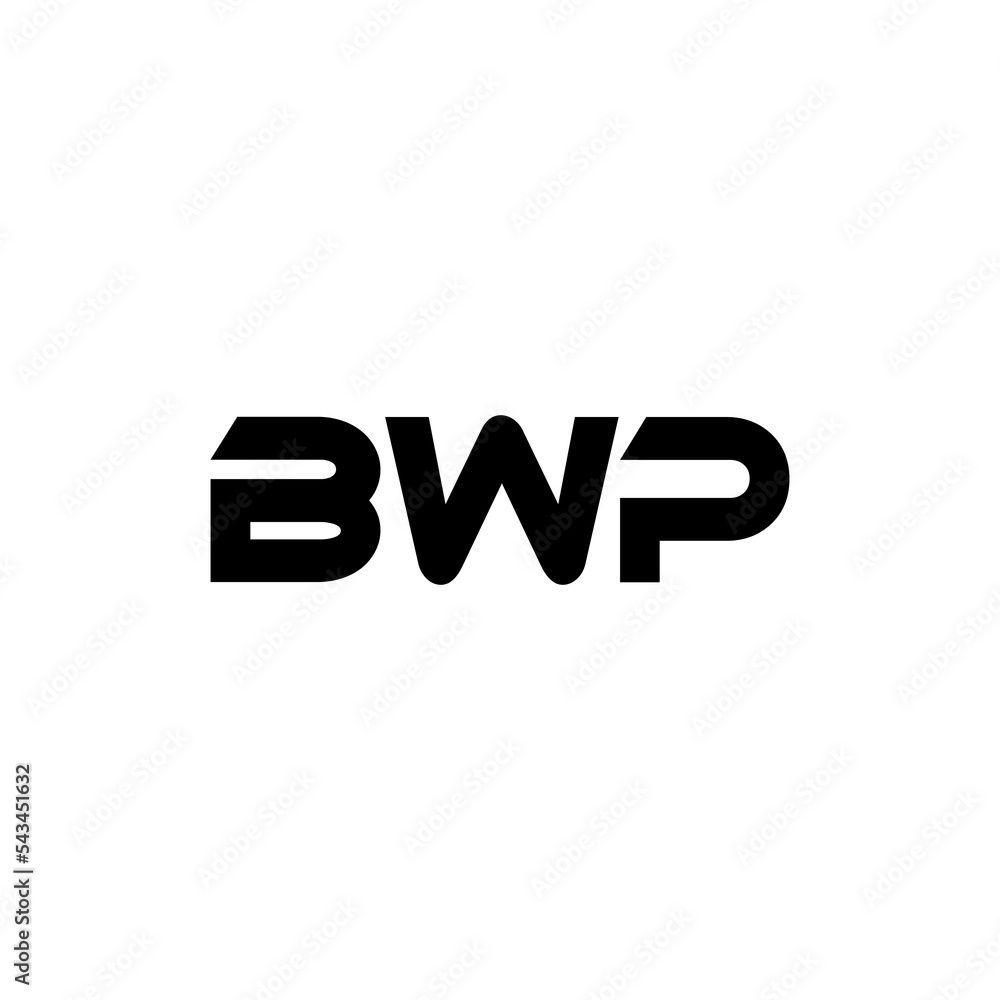 BWP letter logo design with white background in illustrator, vector ...