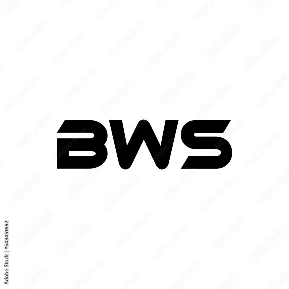 BWS letter logo design with white background in illustrator, vector ...