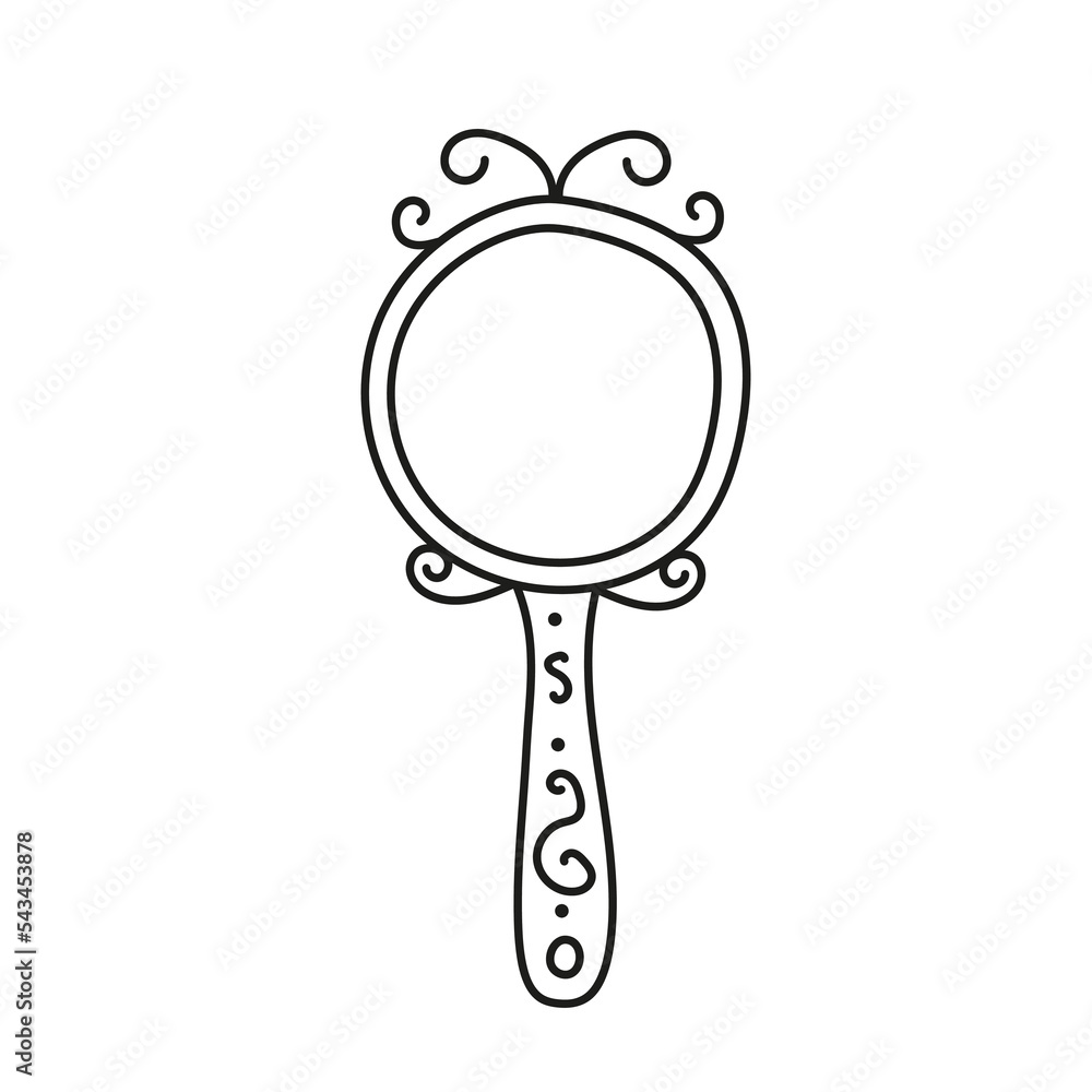 Fancy Hand Mirror Clipart Black And White