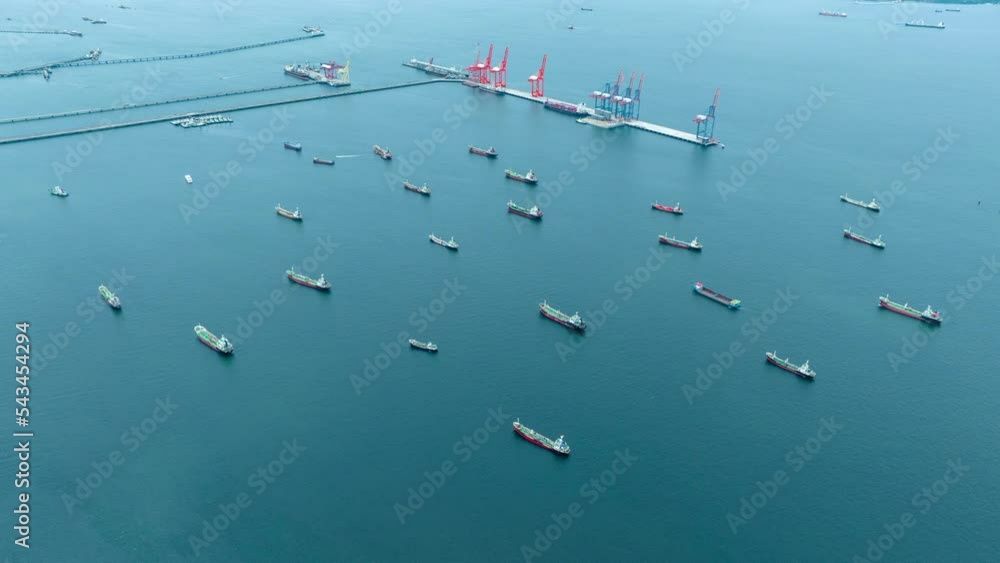 Time lapse Oil Crude Gas Tanker Ship, Cargo container Ship offshore ...