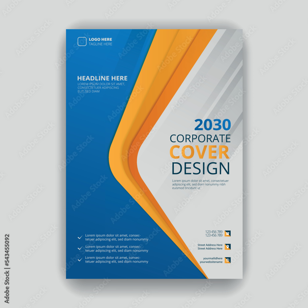 Business annual report cover page design template Stock Vector | Adobe ...