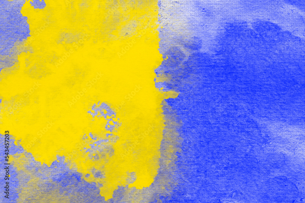 Abstract yellow and blue watercolor background. Creative ink, abstract ...