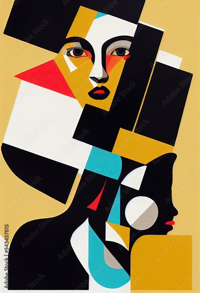 Abstract portraits of Woman Stock Illustration | Adobe Stock