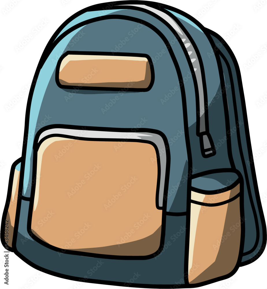 Vector illustration of a cute cartoon backpack Stock Vector | Adobe Stock
