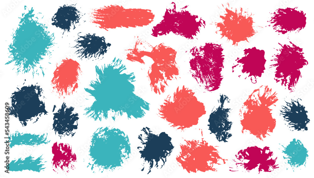 Ink rough daub mega pack. Hand drawn smudge blotch vintage shapes ...