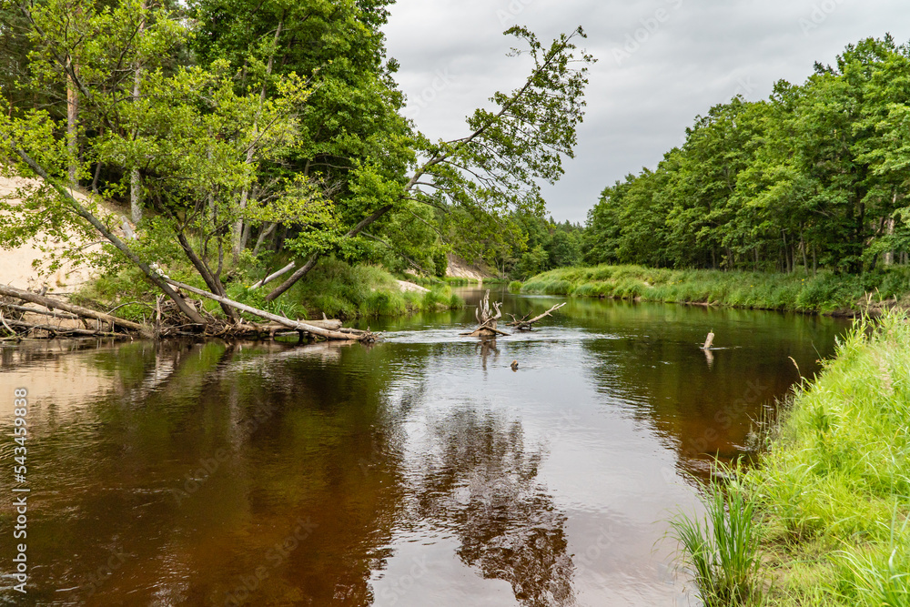 Irbe River, Latvia - 27 July 2022: The Irbe River in northern Courland ...