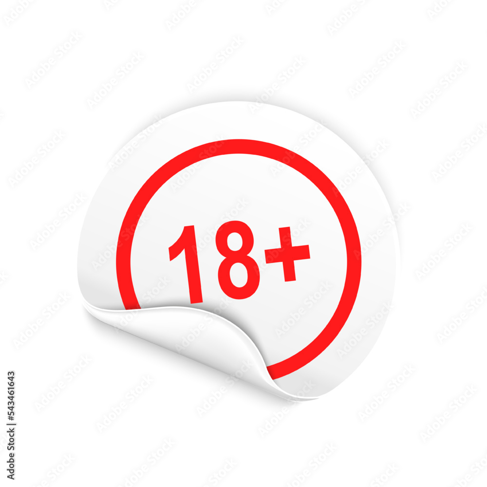 Under 18 sticker vector illustration. 18+ adults only concept. Adults ...