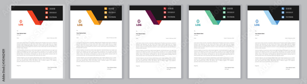 Professional Letterhead Template Set corporate modern letterhead design ...