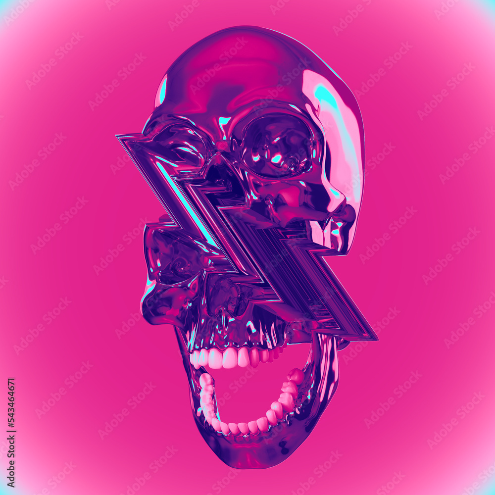 Abstract illustration from 3D rendering of glitch pixel stretch ...
