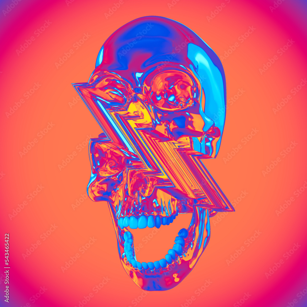 Abstract illustration from 3D rendering of glitch pixel stretch ...