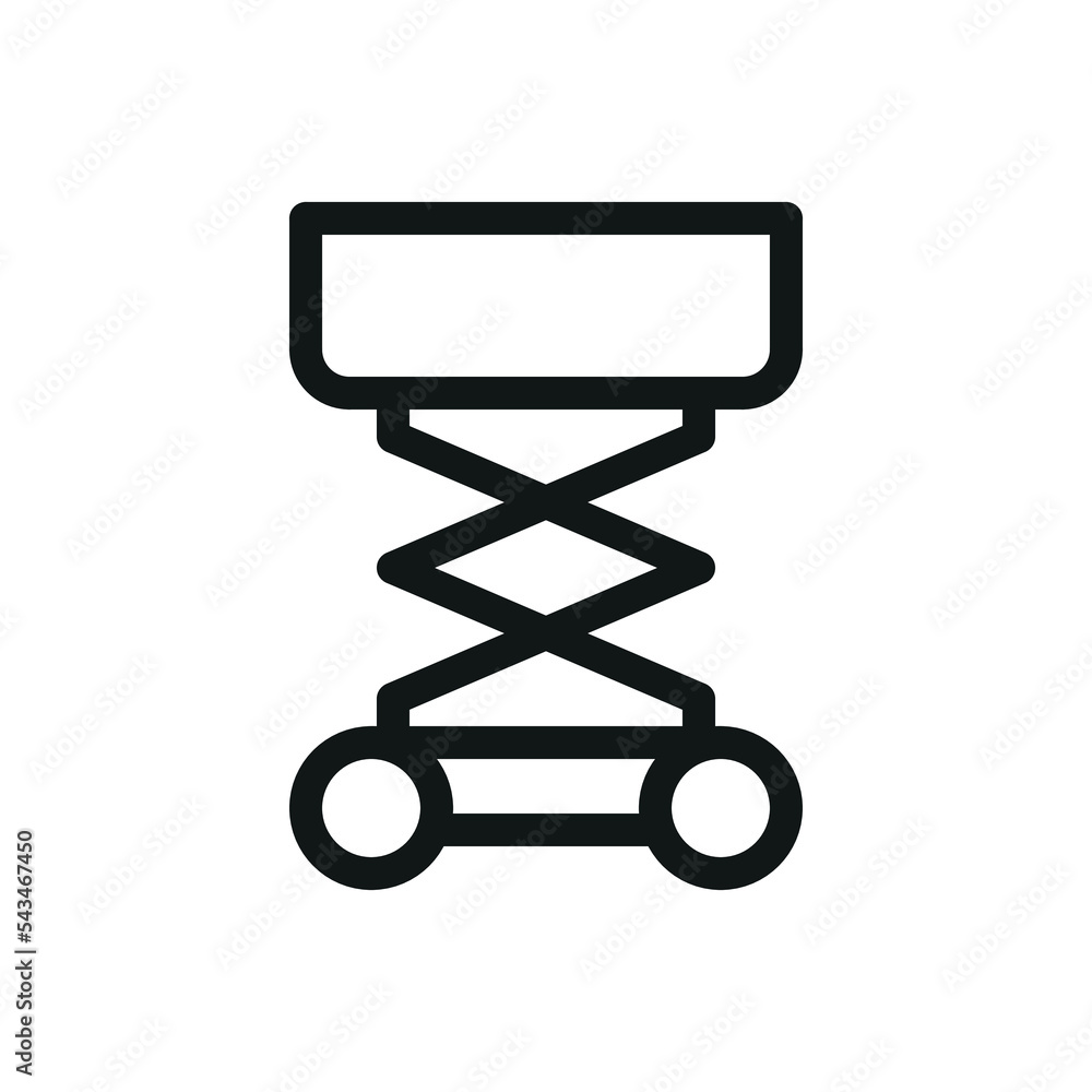 Scissor lift isolated icon, electric scissor lift vector symbol with ...