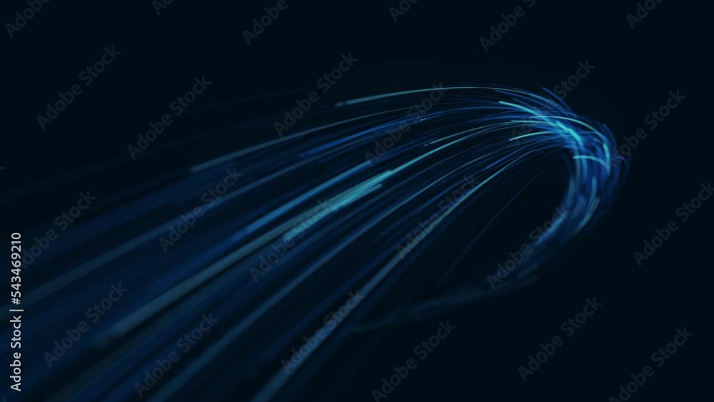 Abstract Light Fiber Strings Flowing Background/ 4k animation of an ...