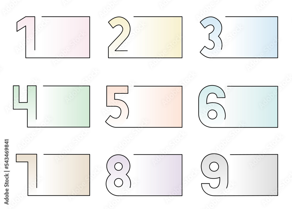 numbers frame infographic steps set Stock Vector | Adobe Stock