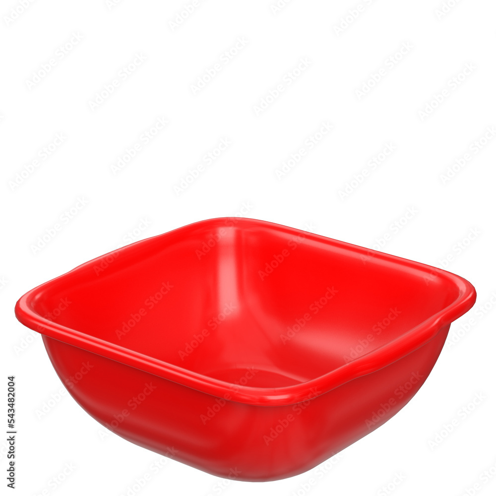 3d rendering illustration of a square plastic basin Stock Illustration ...