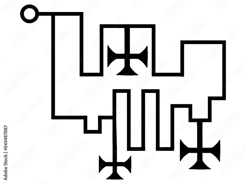 Sigil or Seal of Vual from a portion of the magical Grimoire called Ars ...