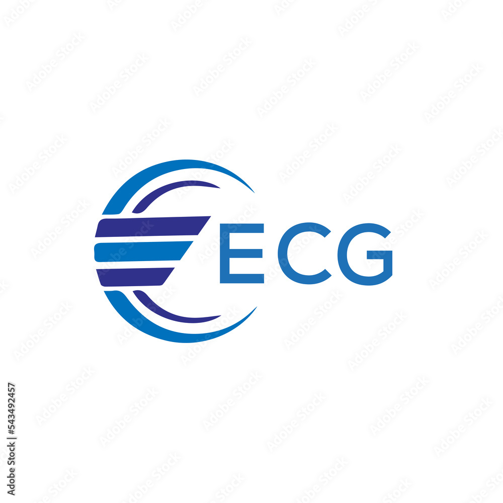 ECG letter logo. ECG blue image on white background. ECG vector logo ...