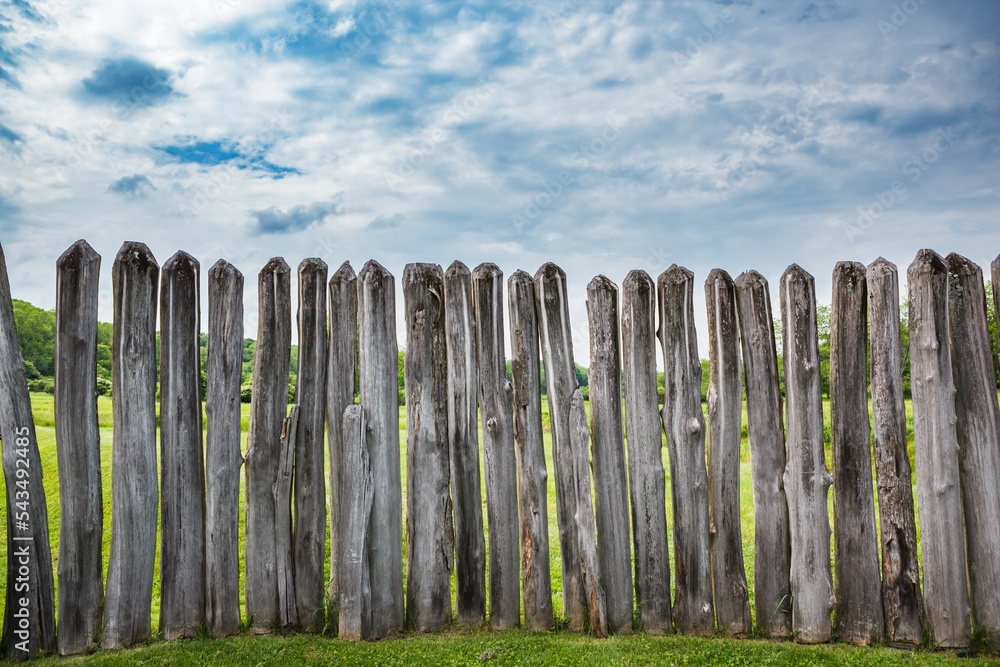 Part of the stockade fence surrounding Fort Necessity National ...