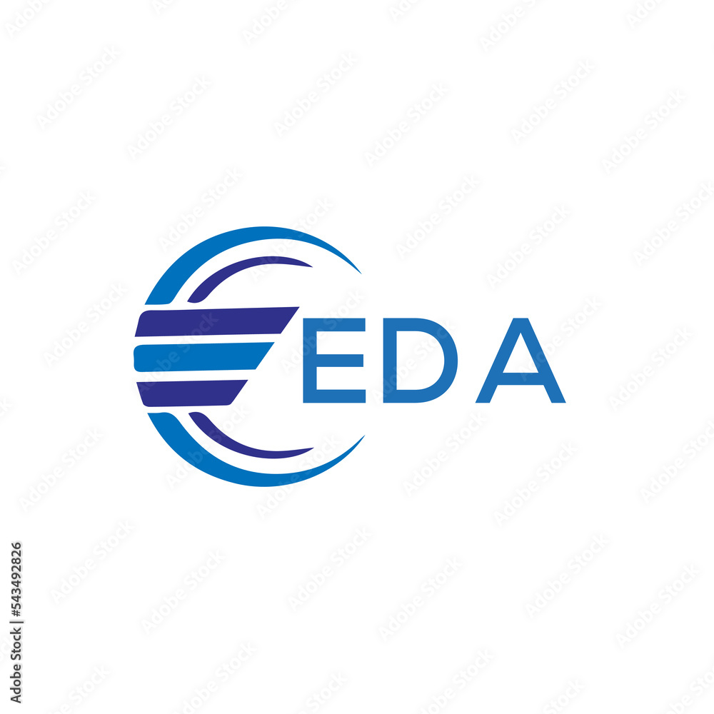EDA letter logo. EDA blue image on white background. EDA vector logo ...