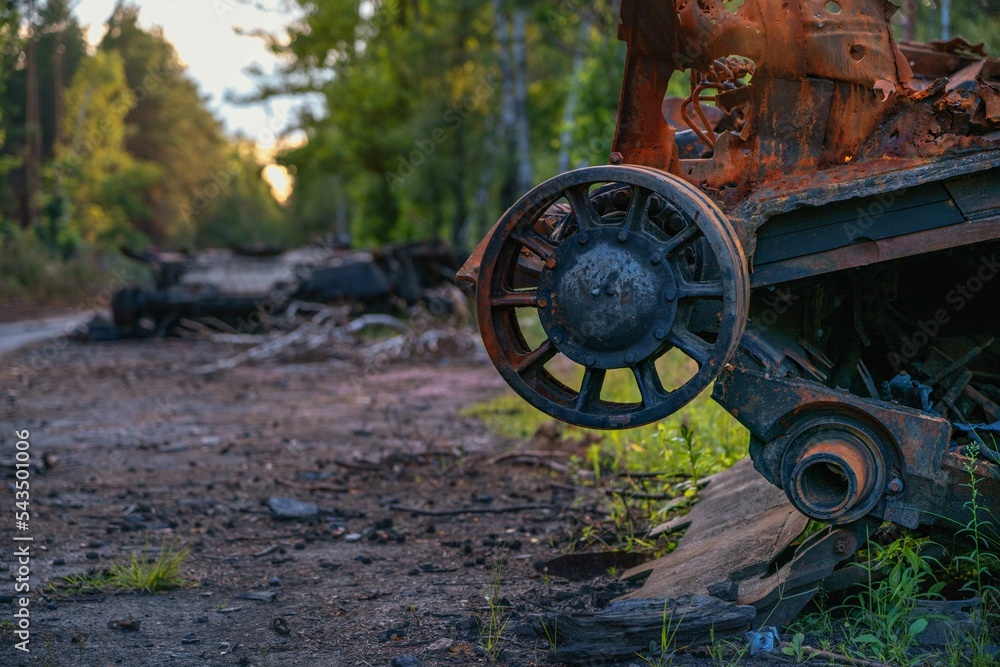 War in Ukraine, Remains of Destroyed and burned by Ukrainian army ...