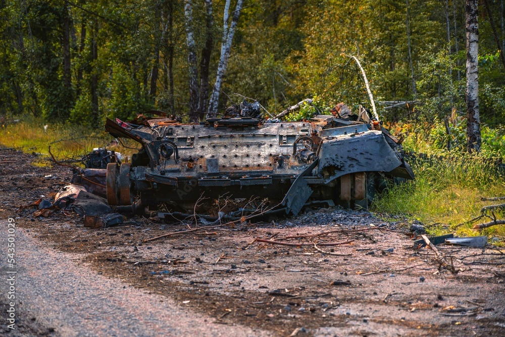 War in Ukraine, Remains of Destroyed and burned by Ukrainian army ...