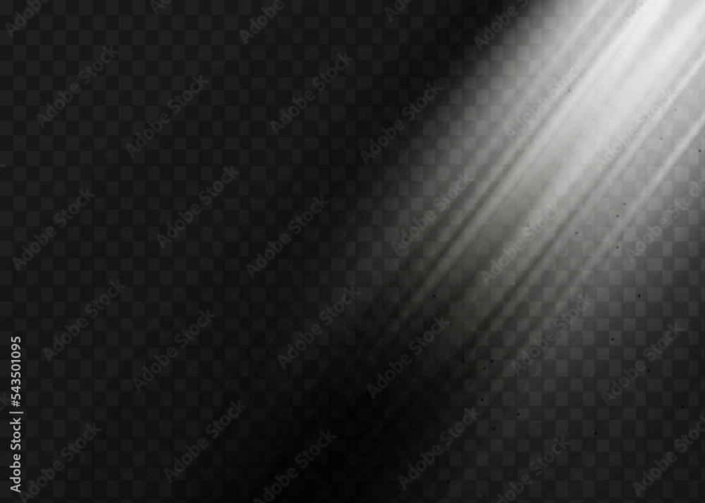 Realistic sun rays. light effect. Warm glow effect. The sun, a ray of ...