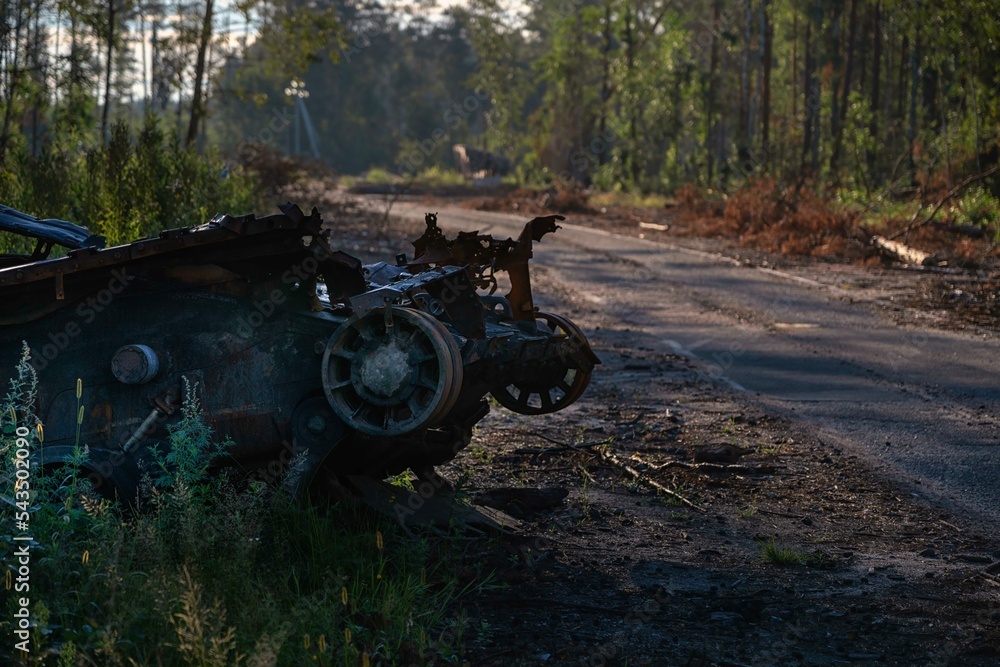 War in Ukraine, Remains of Destroyed and burned by Ukrainian army ...