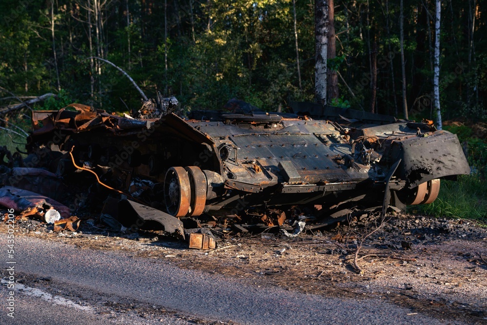 War in Ukraine, Remains of Destroyed and burned by Ukrainian army ...