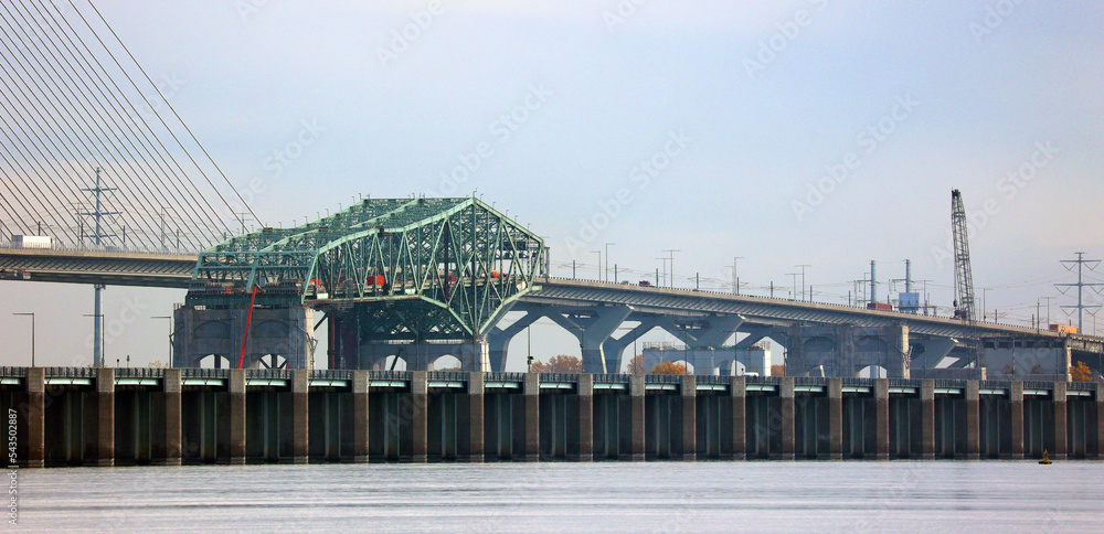 MONTREAL CANADA 10 24 2022: Samuel De Champlain Bridge an a part of the ...