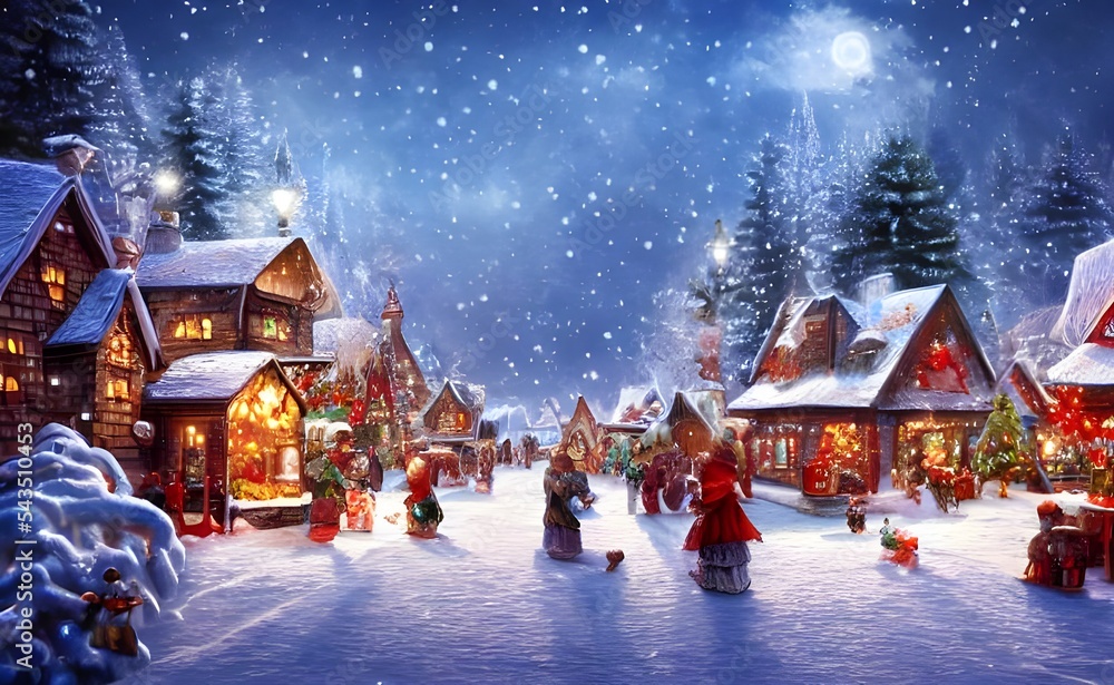 The winterthur village is a string of small huts and houses, each with ...