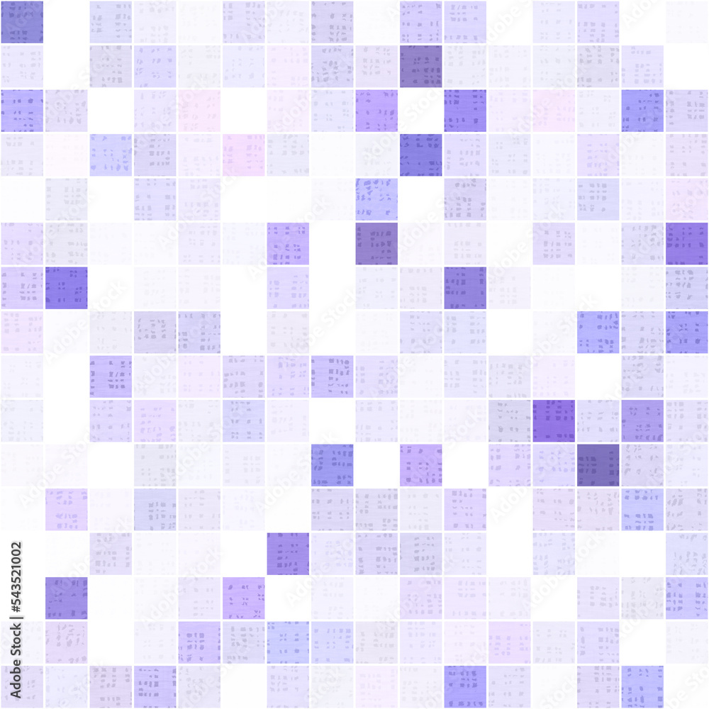 Tiny purple geometric mosaic pixel grid seamless pattern. Modern square ...