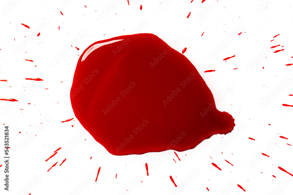 Blood splatter on white background ภาพถ่ายสต็อก | Adobe Stock