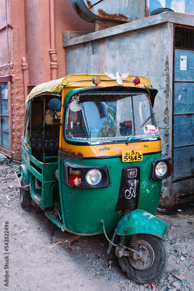 Auto rickshaw tuk tuk in indian street Stock Photo | Adobe Stock