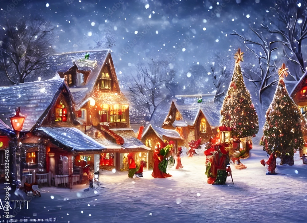 The snow hints at the chill in the air as it falls lightly on the scene below. Ice crystals form ...