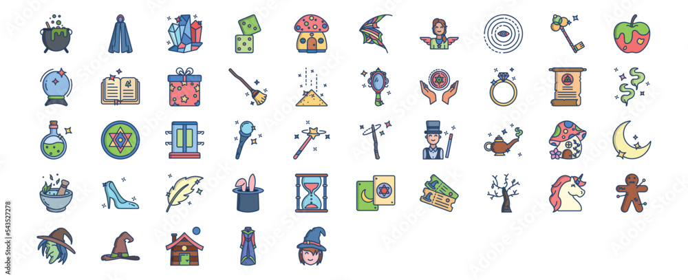 Collection of icons related to Magic and Fairy Tale, including icons ...