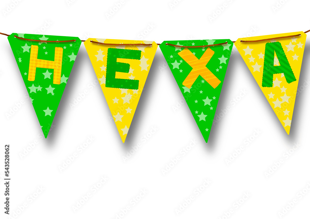Flags, flags with the colors of Brazil written hexa to support the ...