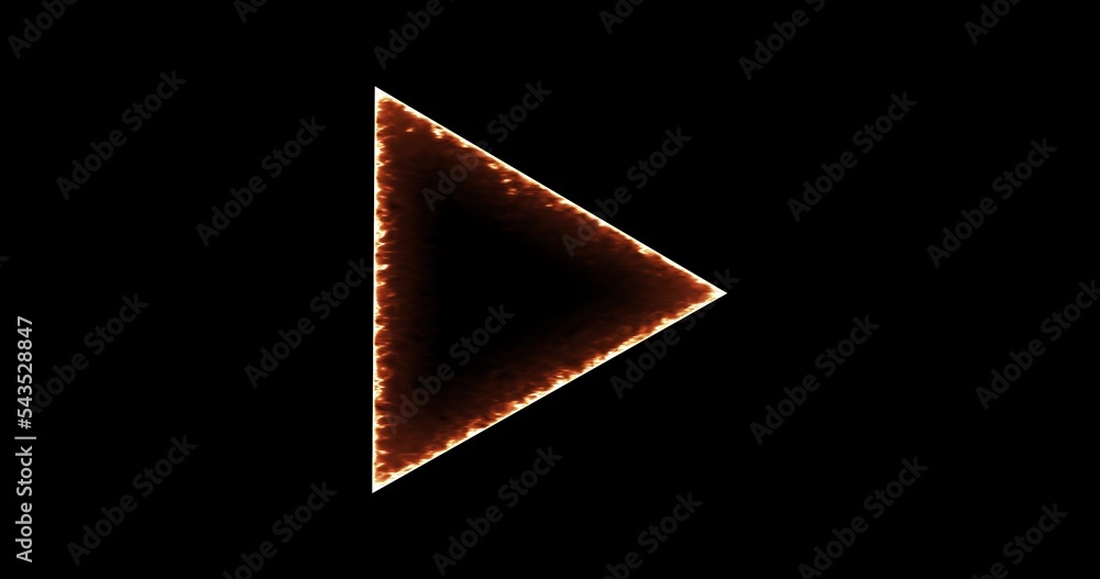 Fire triangle on a black background. Abstract hot triangle, flame frame ...