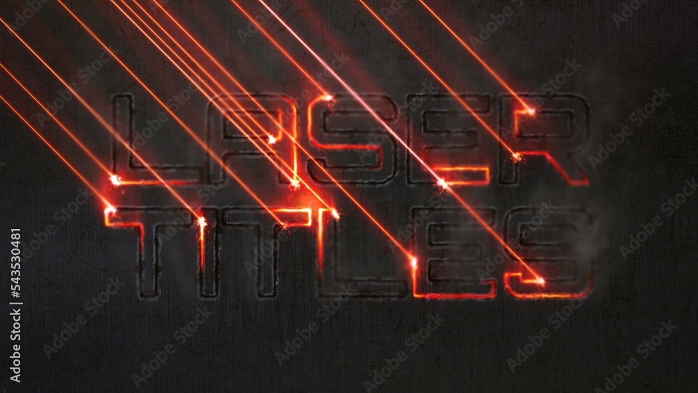 Laser Burned Outline Titles Stock Template | Adobe Stock