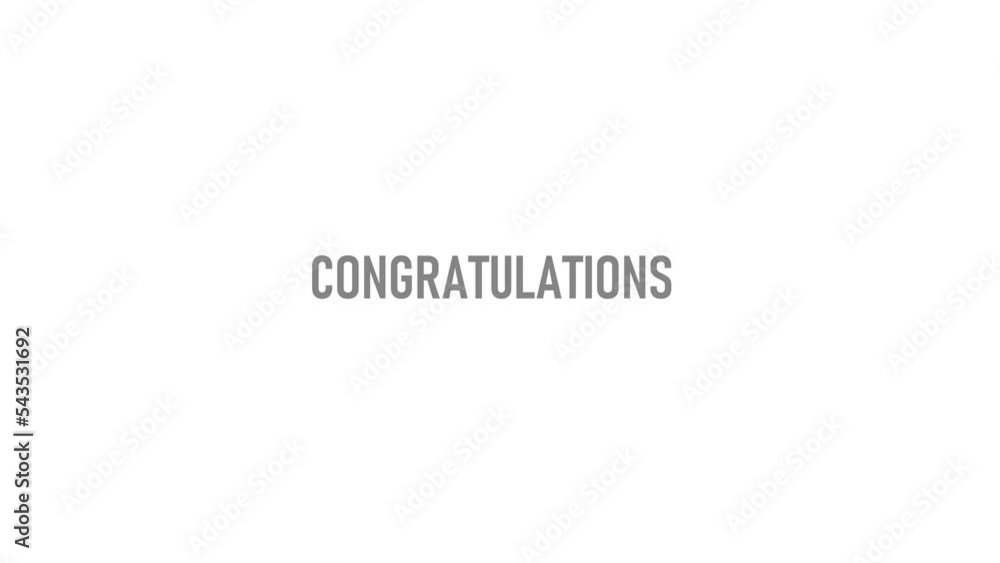 Congratulations video animation with zoom in animation Stock Video ...