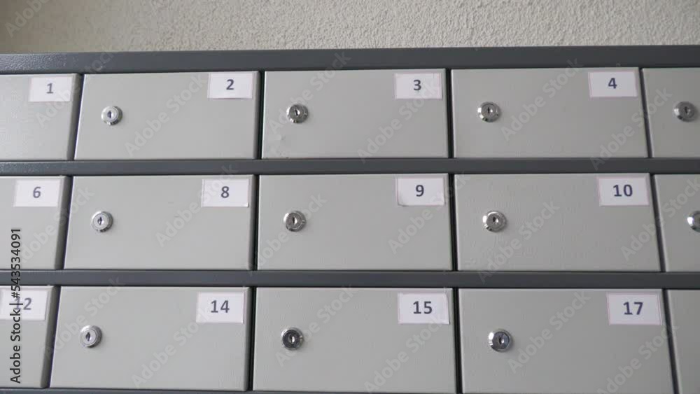 Bank deposit boxes .archive storage file search .Mail boxes filled of ...