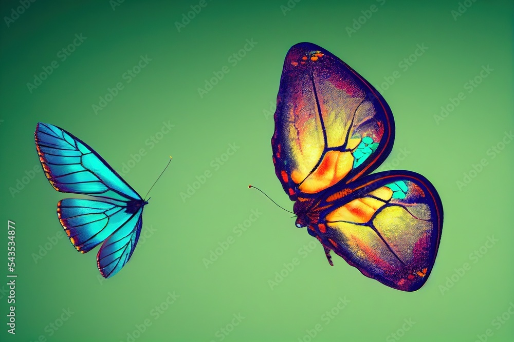 Butterfly flying Close up with green screen chroma key, Stock ...