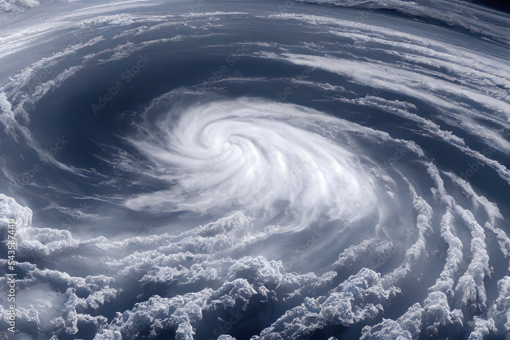 Tropical cyclone formation in troposphere. 3d render Stock Illustration ...