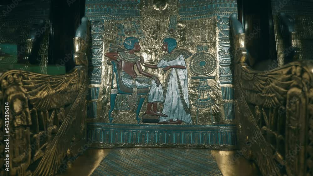 Royal throne of Tutankhamen - one of the exhibits of Tutankhamun's tomb ...