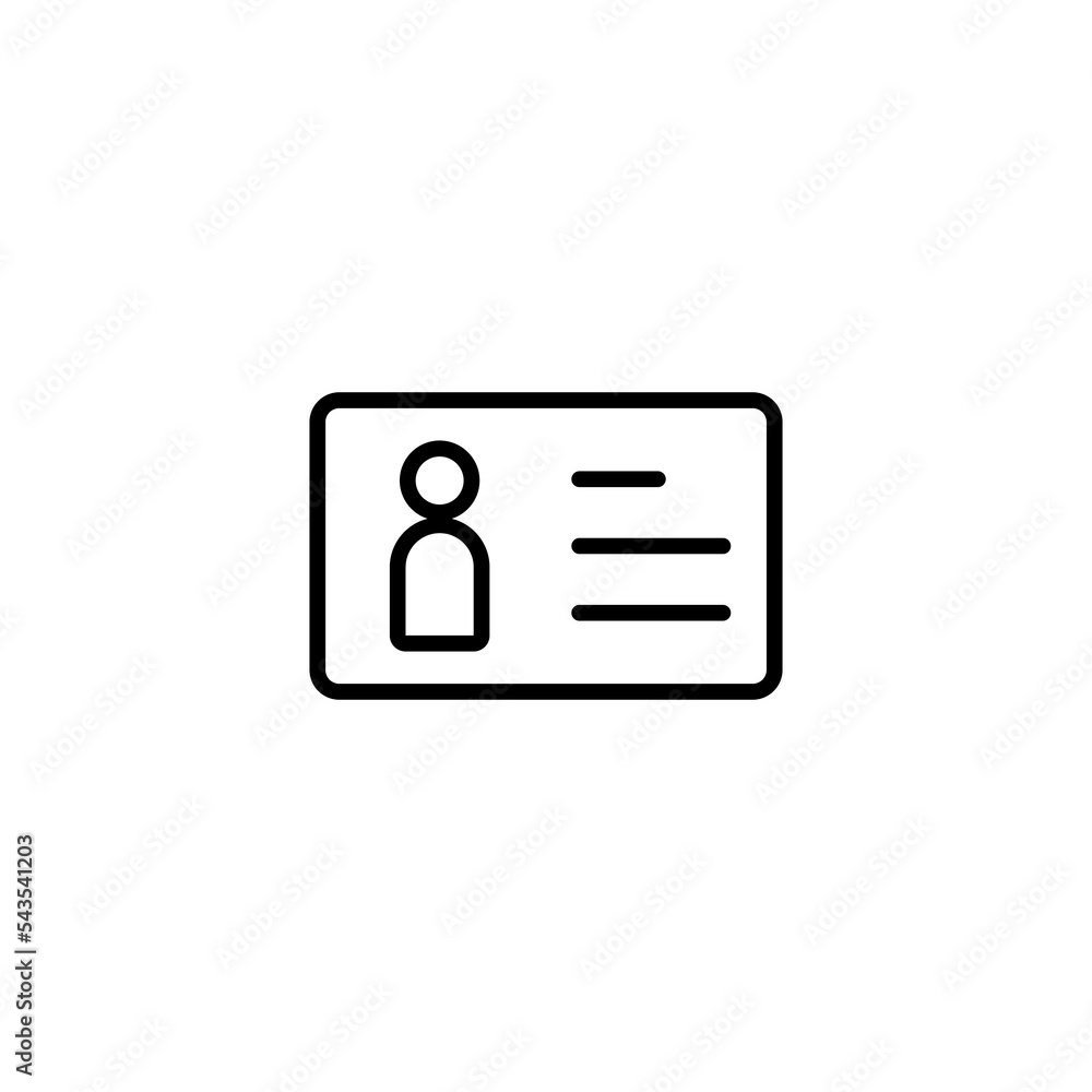 License icon vector illustration. ID card icon. driver license, staff ...