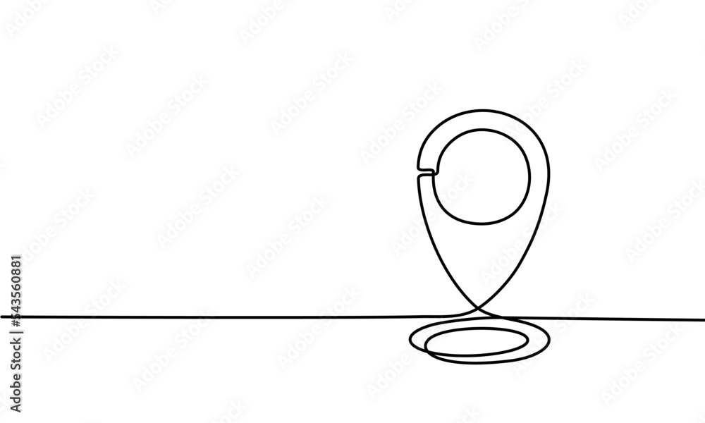 Single Continuous line drawing of map points. Vector illustration Stock ...