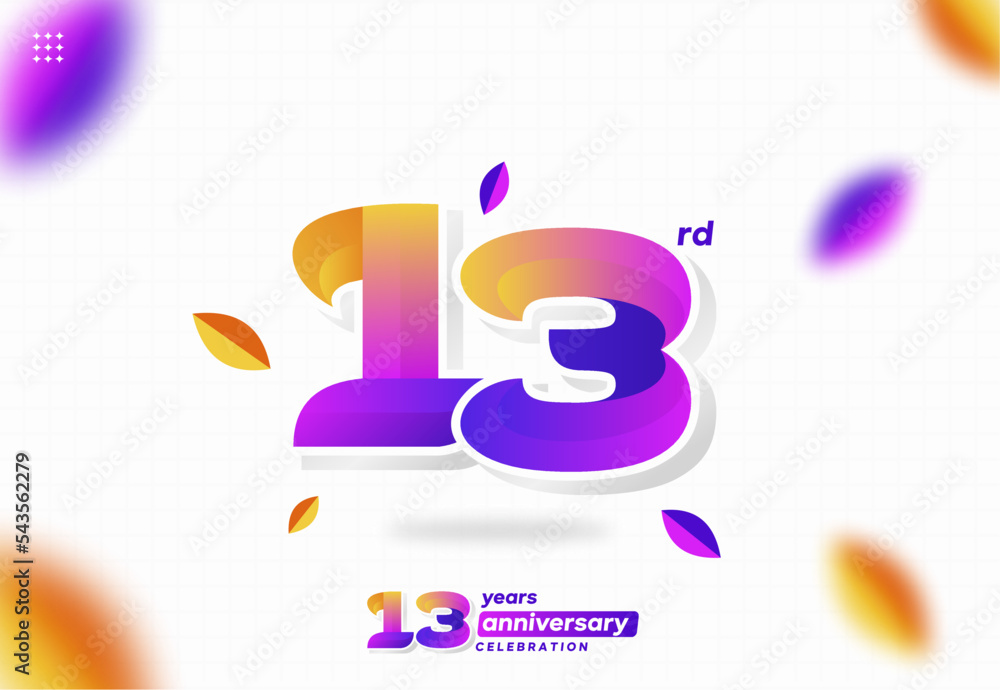 Vetor de Number 13 logo icon design. 13rd birthday logo number ...